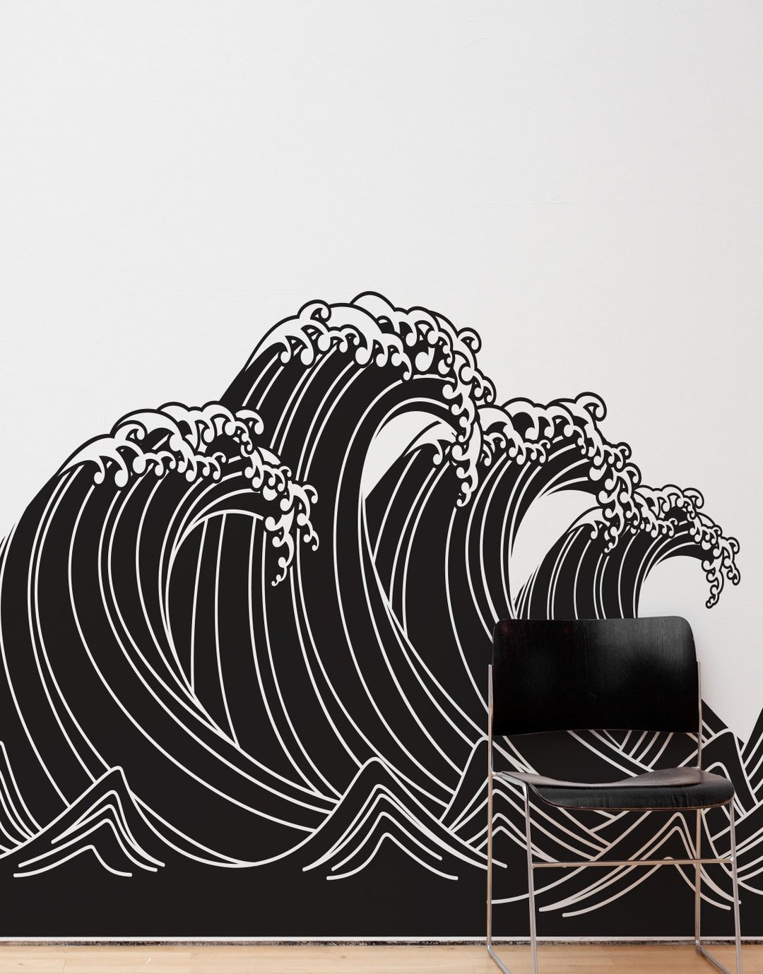 Great Wave Wall Decal. Japanese Typhoon Wave Wall Decal Sticker. Japan ...