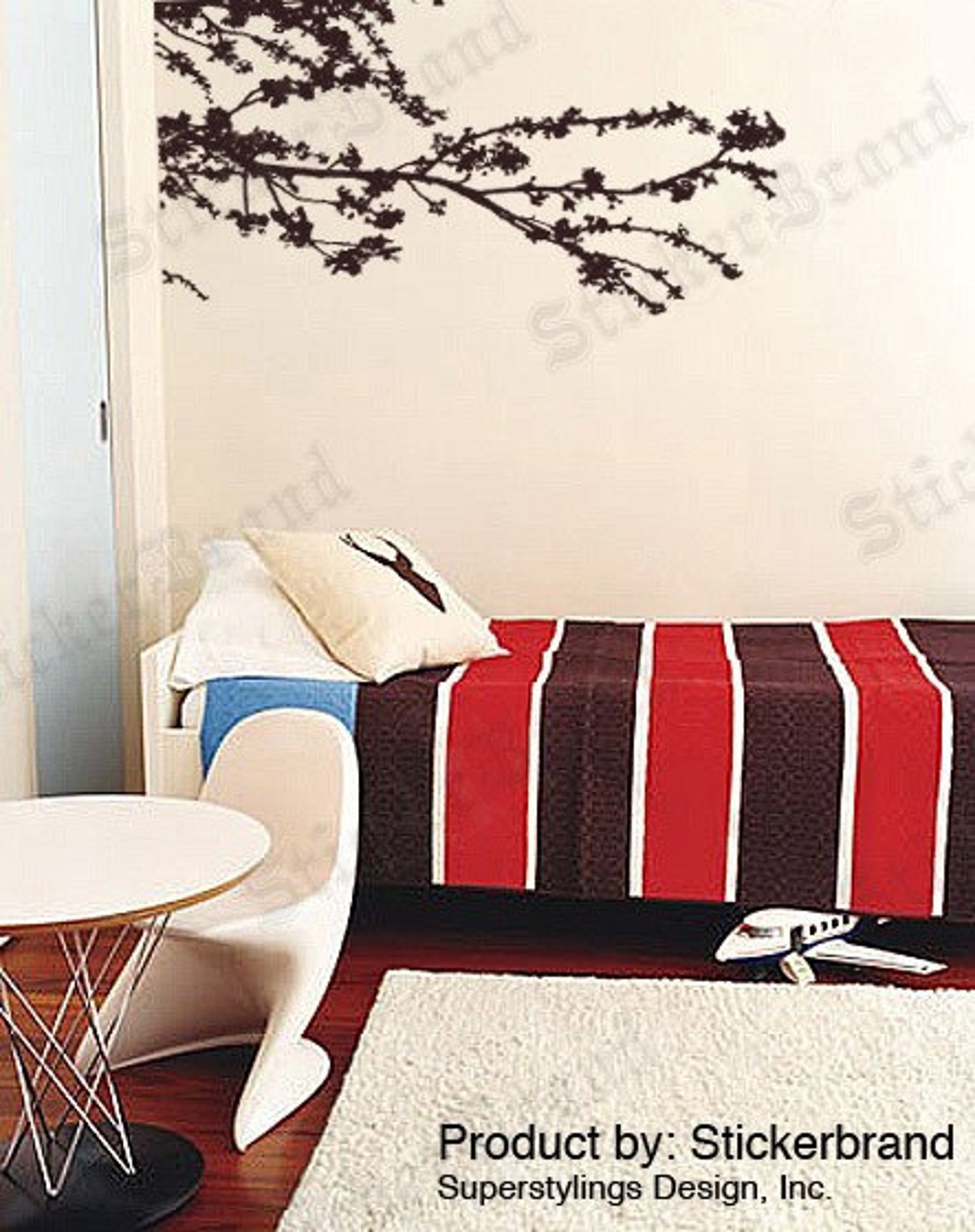 Vinyl Wall Decal Sticker Corner Tree Floral Branches 391s - Etsy