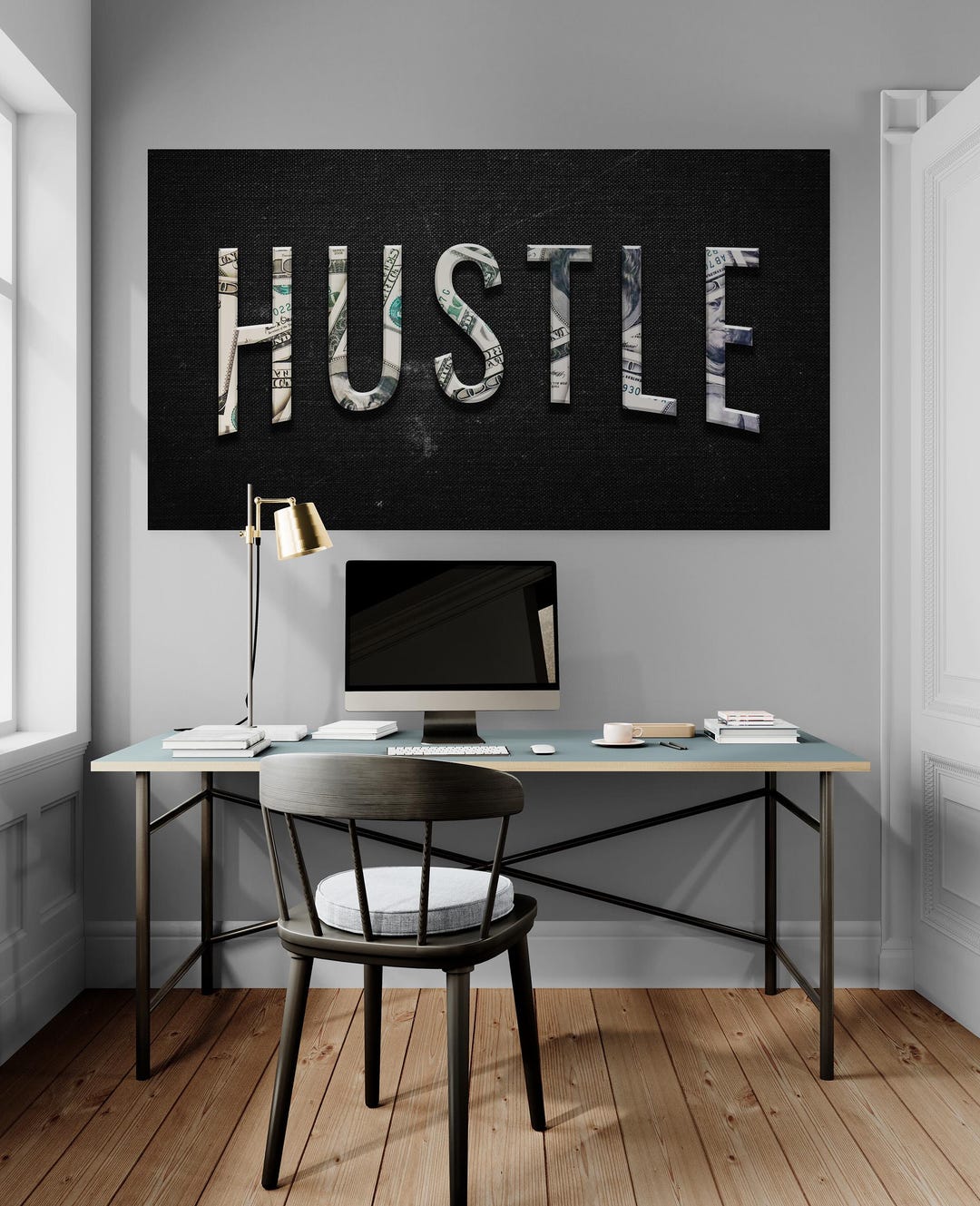 Motivational Quote Wallpaper. Hustle Peel and Stick Wall Mural ...