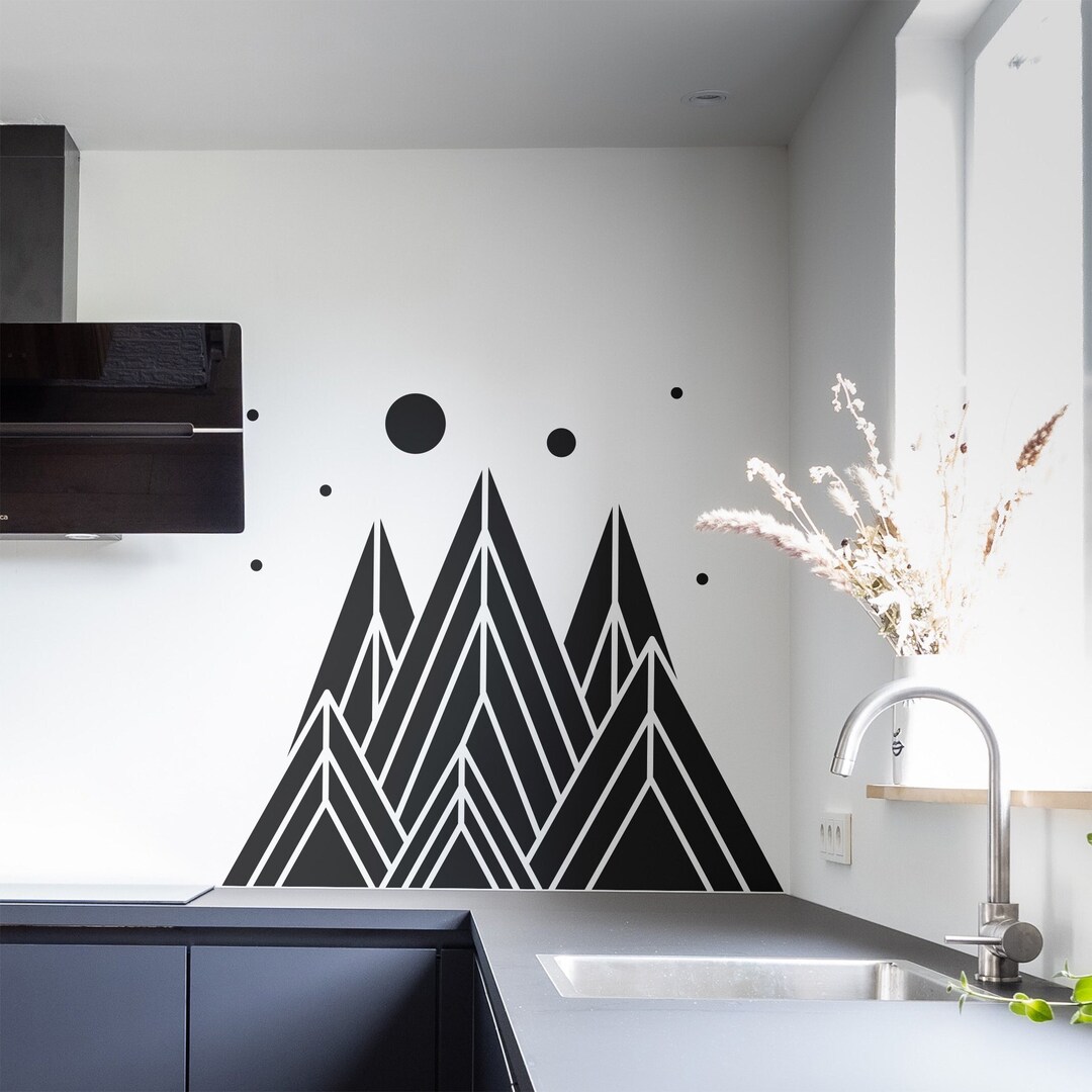 Abstract Triangle Shape Wall Decor. Mountain Wall Decal Geometric Wall ...
