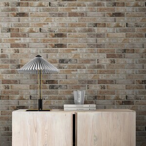 Brick Pattern Peel and Stick Wallpaper Mural – Light Tan and Brown ...