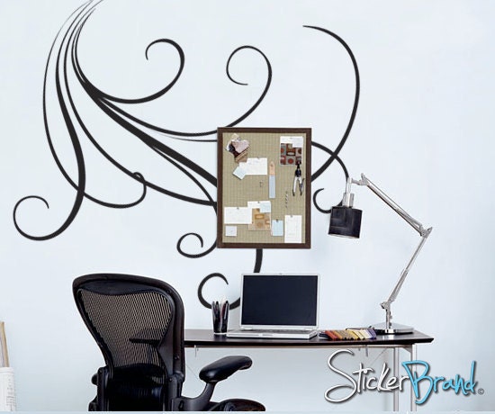 Large Swirl Lines Vinyl Wall Decal Sticker. 72in X 78in. 710A - Etsy Canada