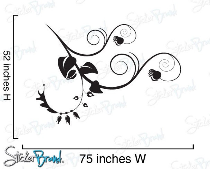 Flower Rose Vinyl Wall Art Decal Sticker. 52in X 75in. 517A - Etsy