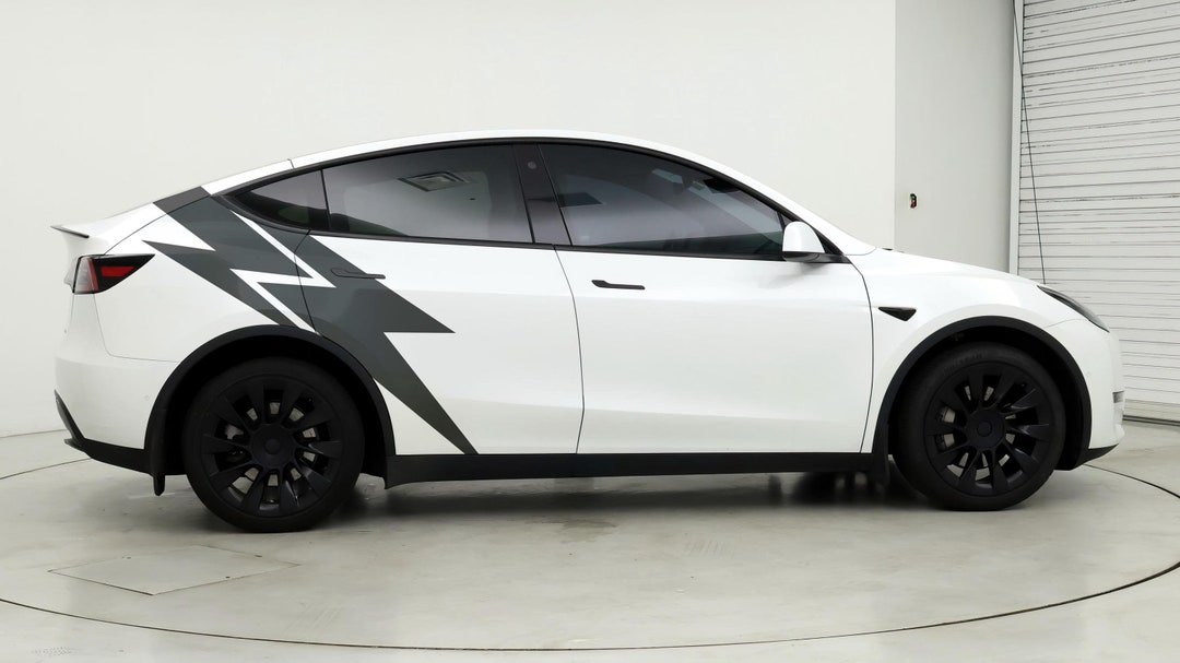 Tesla Model 3 Car Graphic Sticker. Tesla Model Y Electric Lightning ...