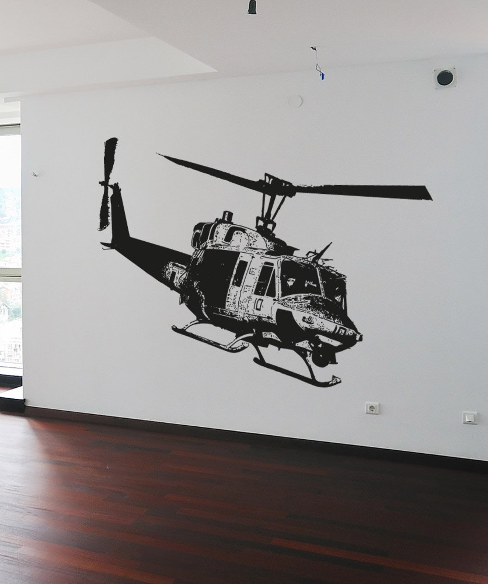 Military Huey Helicopter Wall Decal Sticker. Gift for Veteran. Navy ...