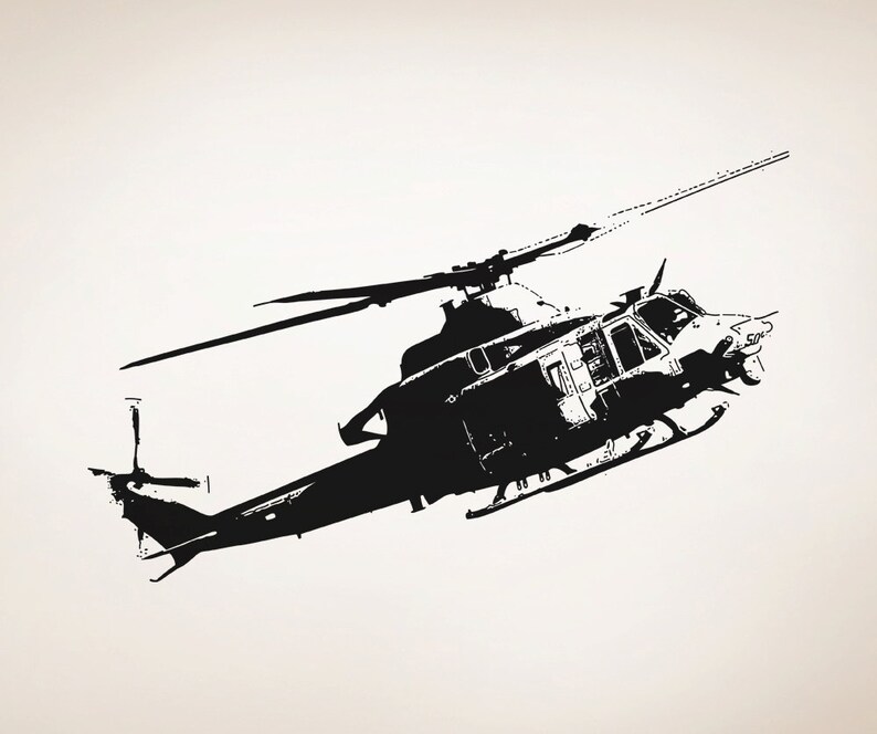Vinyl Wall Decal Sticker Flying Helicopter 5054B - Etsy