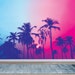 Miami Tropical Palm Tree Vice Color Wall Mural. Bright Miami - Etsy