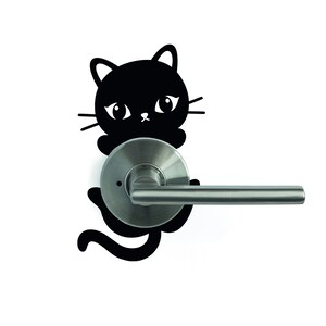 Hanging Kitten Door Decal Sticker Cat Door Knob Wall Decal. Funny Cat ...