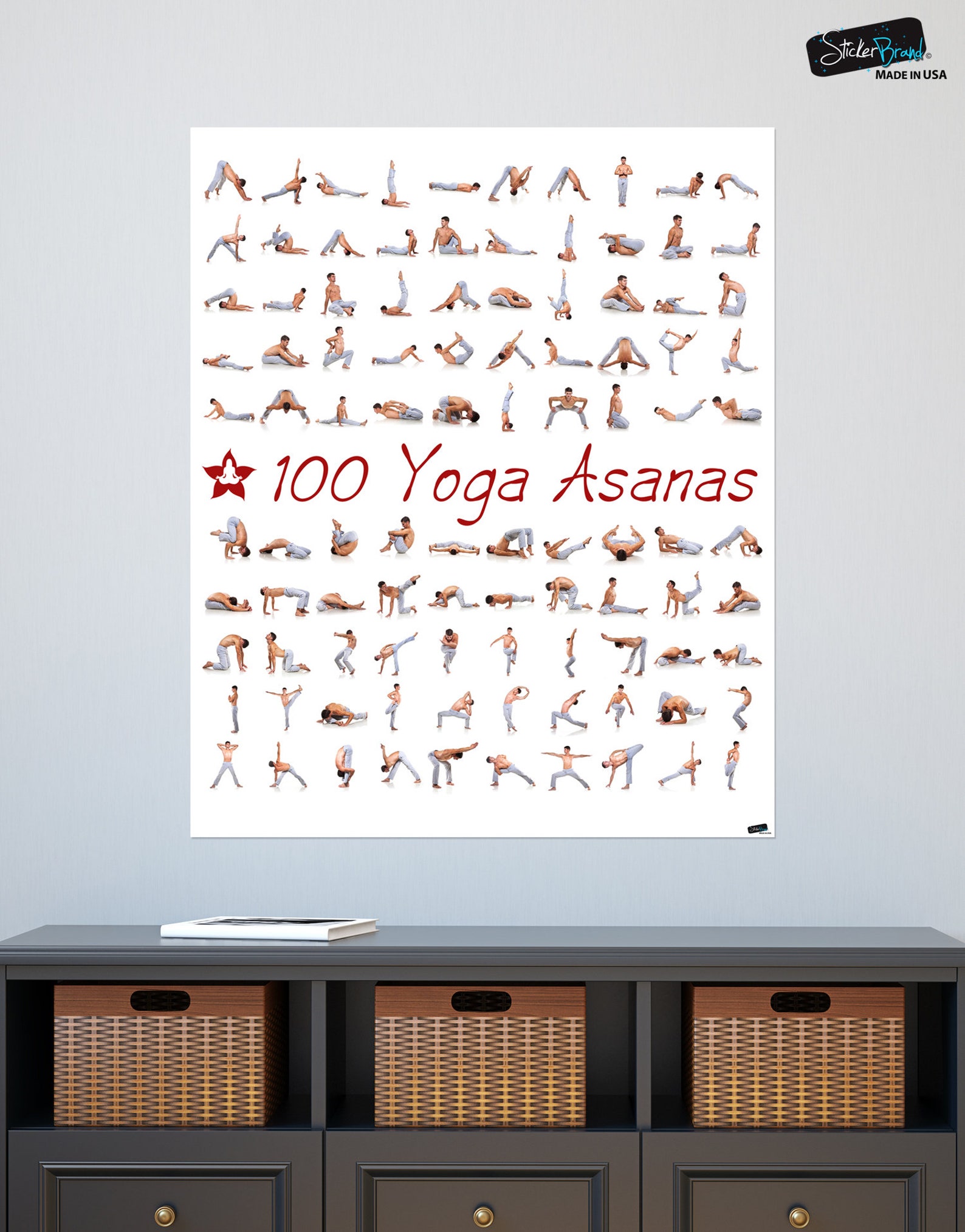 100 Yoga Poses Asanas Poster. Instructional Graphic Poster for - Etsy