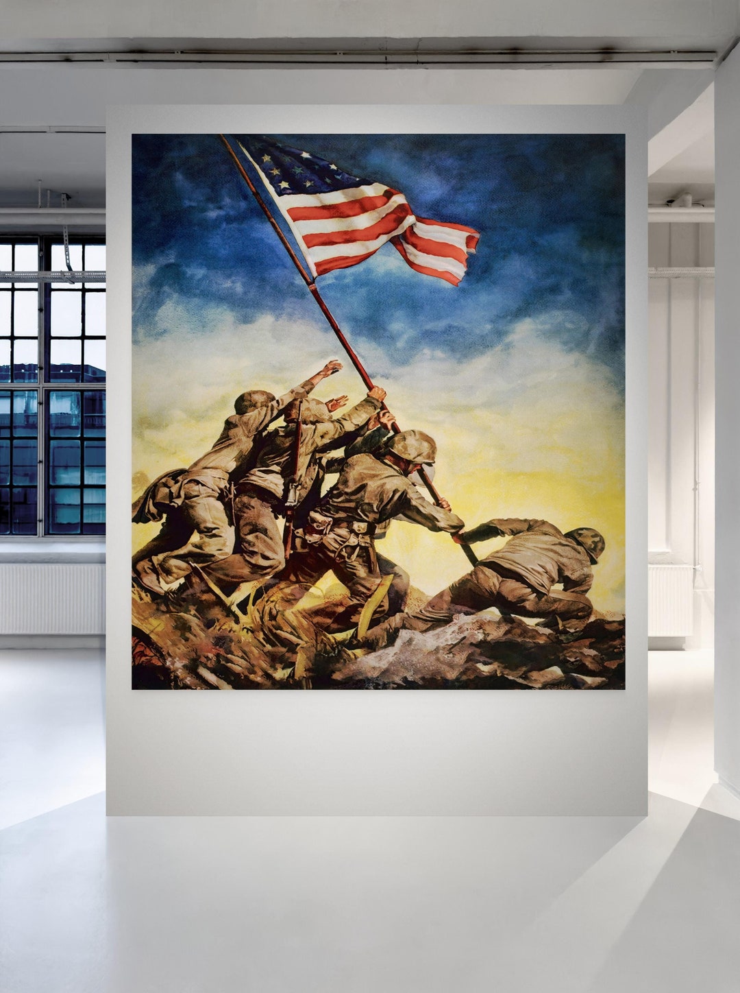 American Flag Wallpaper Mural – Patriotic Art Military Wall Decor ...