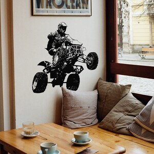 Motorsport Wall Decal. Quad Bike Wall Decal Sticker. ATV Four Wheeler ...