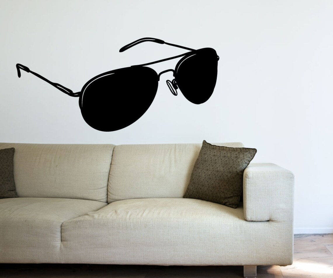 Vinyl Wall Decal Sticker Aviator Sunglasses OS_MB1106B | Etsy