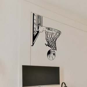 Basketball Hoop Wall Decal Sticker. Sneakerhead Wall Art Decor. Slam ...