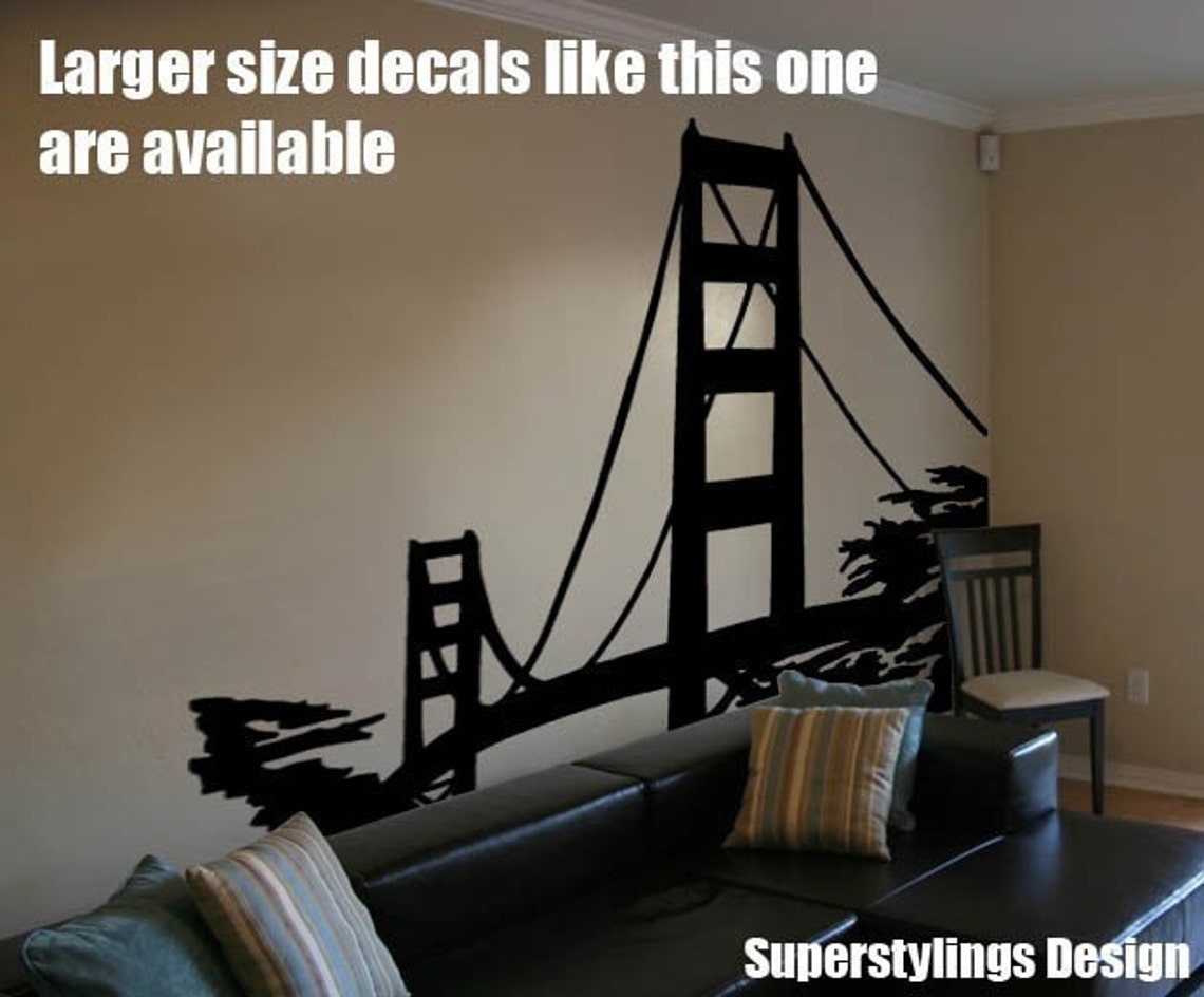 Vinyl Wall Decal Sticker Golden Gate Bridge 174A - Etsy