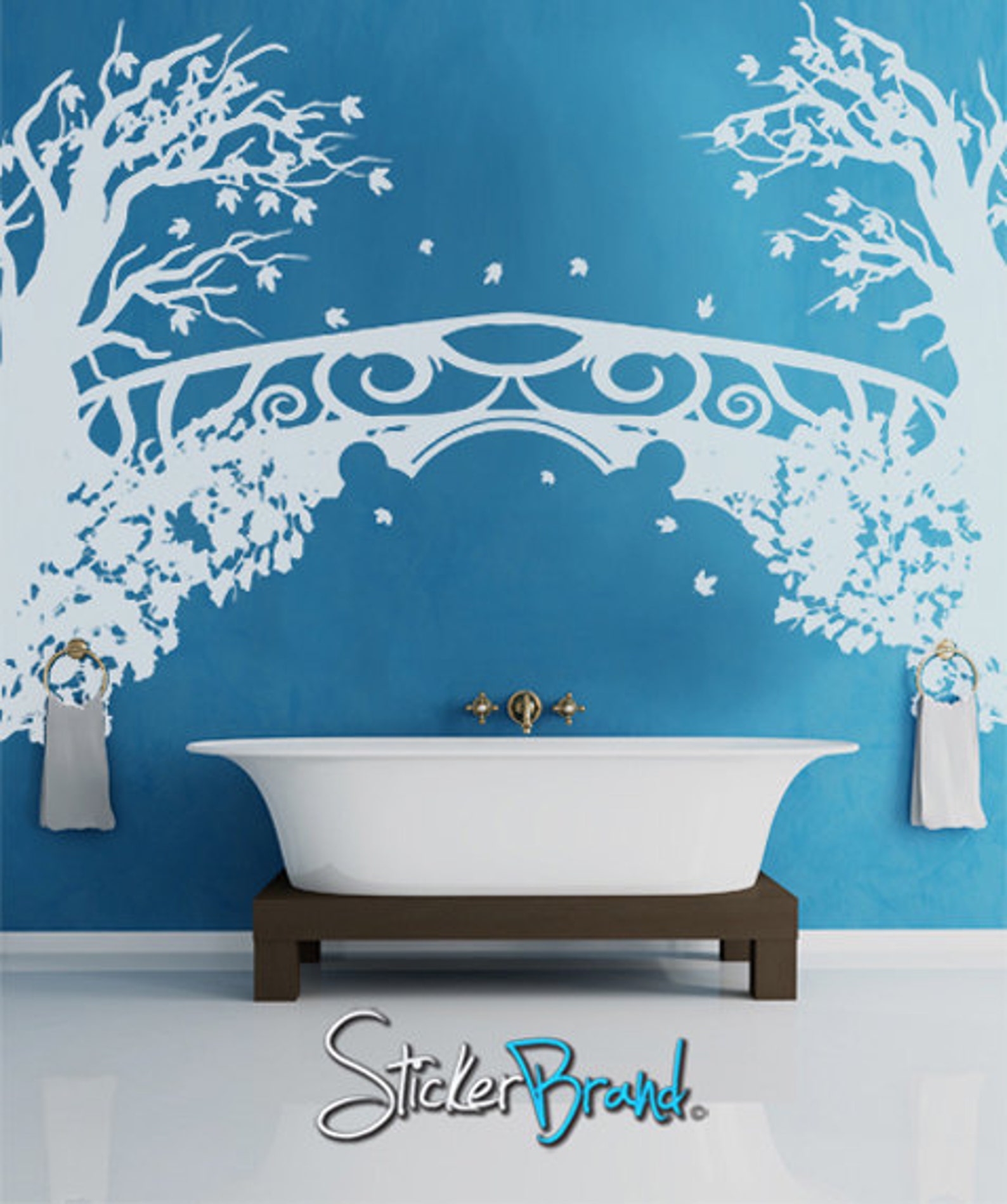 Vinyl Wall Decal Sticker Floral Tree Fantasy Bridge - Etsy