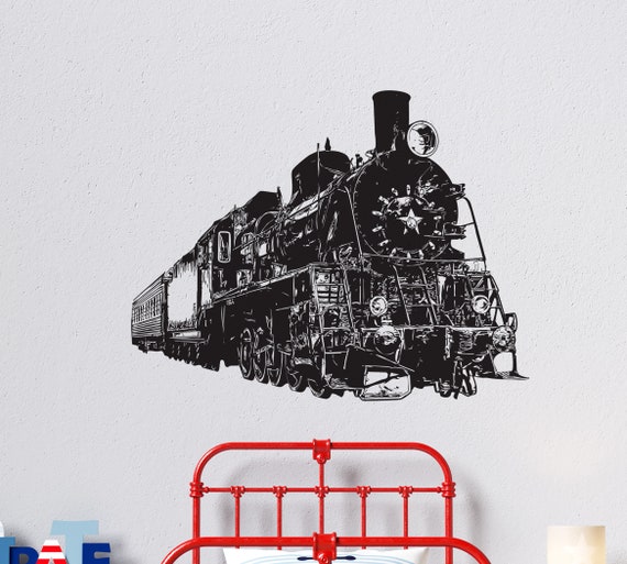 Vintage Steam Engine Train Wall Decal. Old Antique Locomotive - Etsy