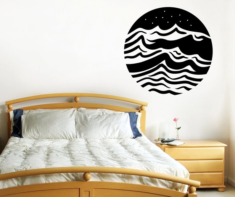 Vinyl Wall Art Decal Sticker Waves Circle OSMB1243m | Etsy