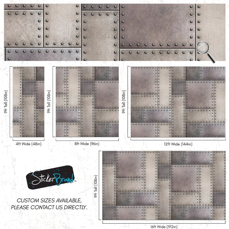 Modern Urban Wallpaper Decor. Rustic Metal Steel 3D Wall Mural ...