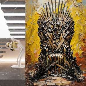 Movie Room Wallpaper, Fantasy Decor. Throne Made of Swords Wallpaper ...