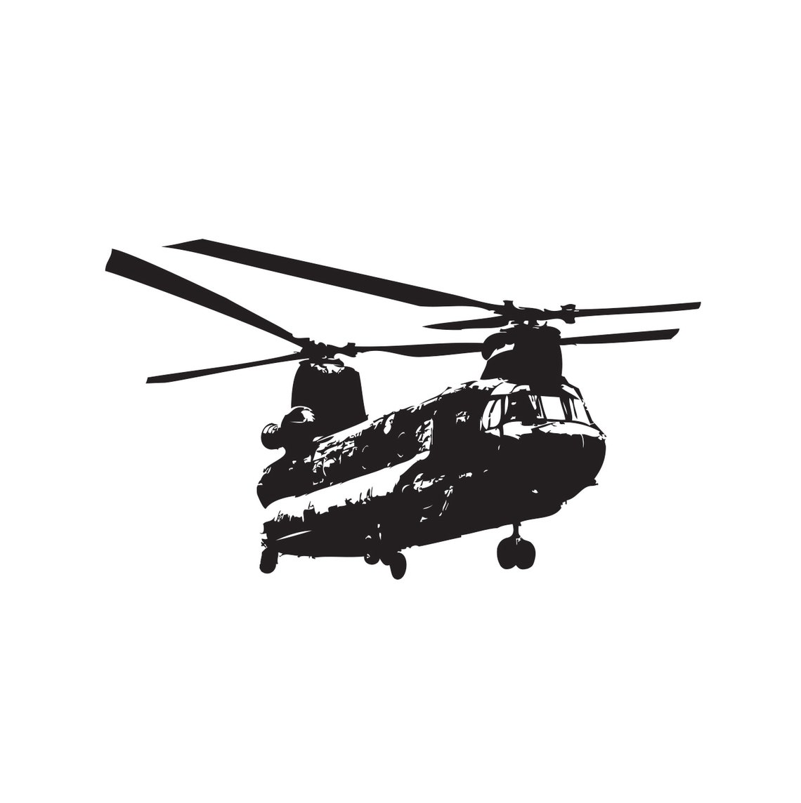 Military Chinook Helicopter Wall Art Decal Sticker. Veteran's Day Gift ...