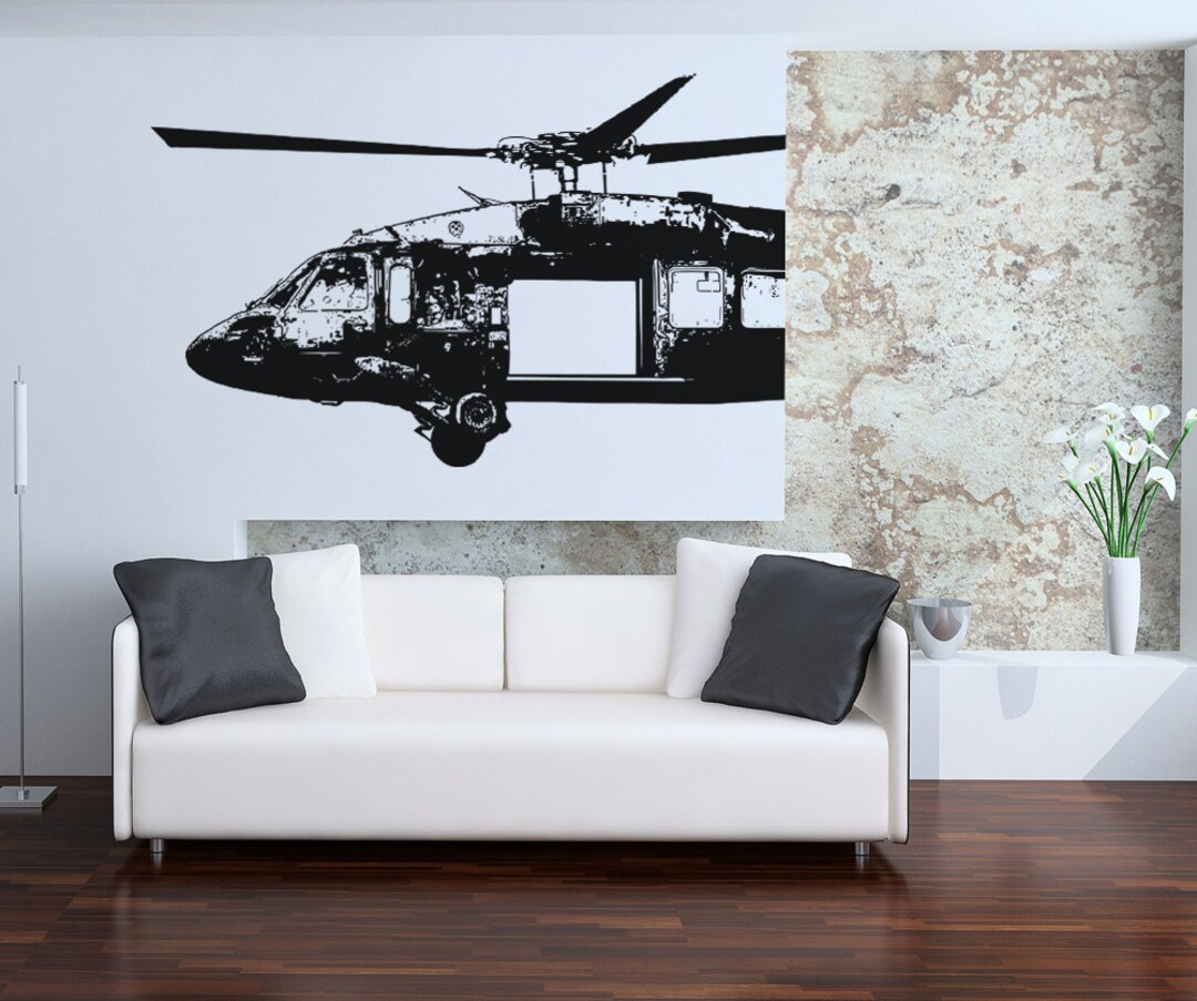 Blackhawk Helicopter Wall Decal Sticker. Military Wall Decor. Gift for ...