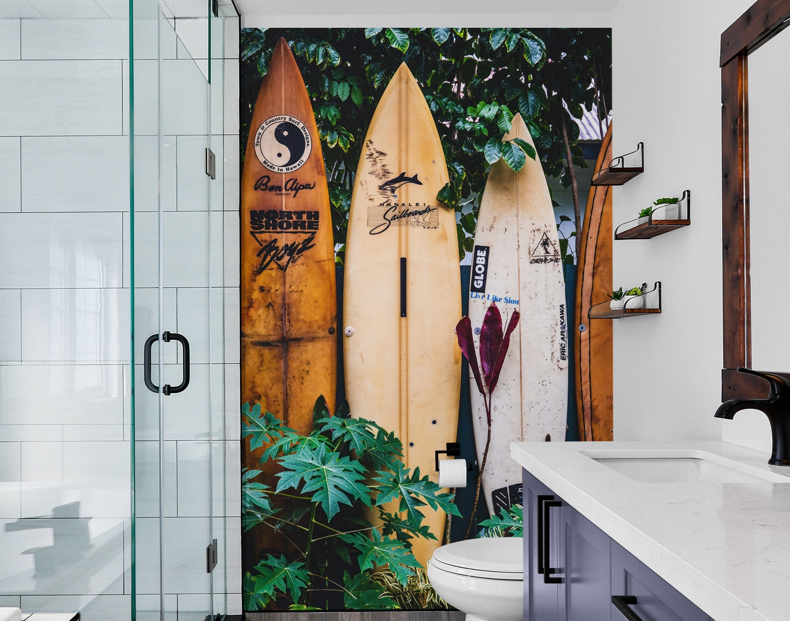 Surfing Wallpaper Wall Mural. Surf Wall Decor, Surf Wall Print ...