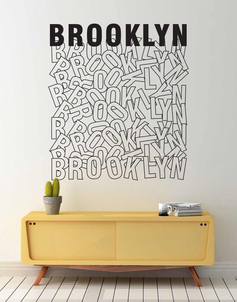 Brooklyn Sign Wall Decal NYC Sticker Wall Art Urban Decal - Etsy