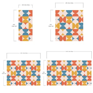 Circle Geometric Wallpaper Peel and Stick Mural. Groovy Shape Patterns ...