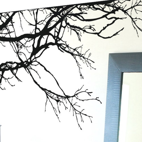 Tree Top Branches Wall Decal Vinyl Sticker Black Tree Wall - Etsy