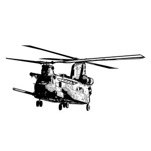 Military Chinook Helicopter MH-47G Vinyl Wall Decal Sticker. Veteran's ...