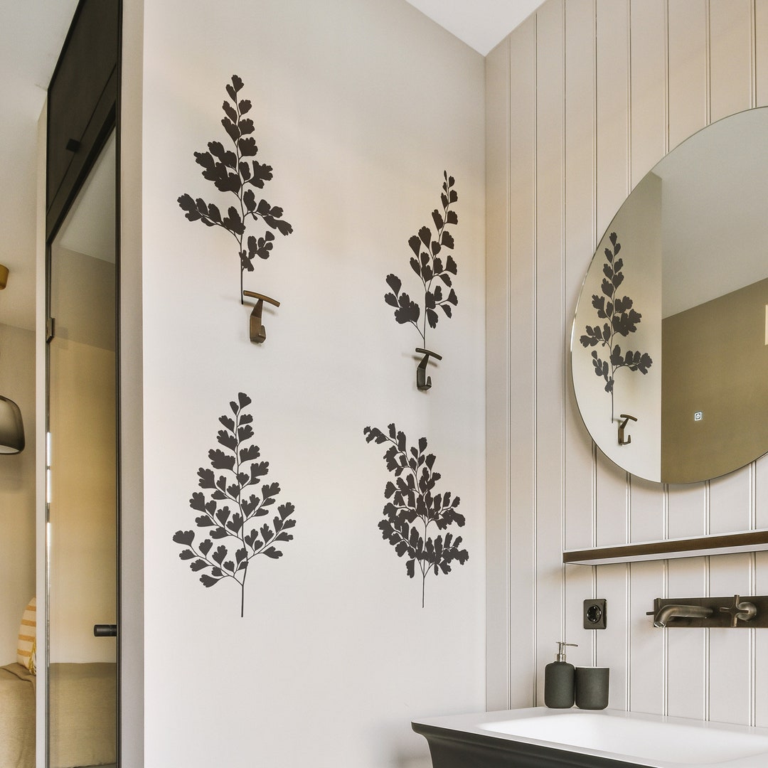 Botanical Fern Wall Decor. Maidenhair Fern Wall Decal Sticker. Nature ...