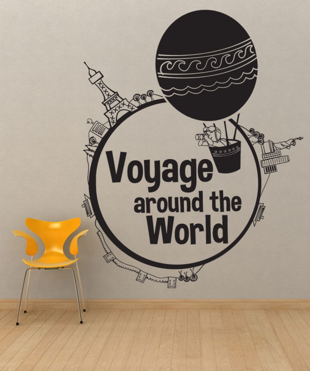Vinyl Wall Decal Sticker Voyage Around the World Osdc564s - Etsy