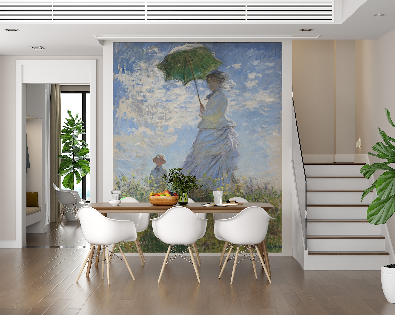 Monet Painting Wall Mural. Woman With a Parasol, Madame Monet and Her ...