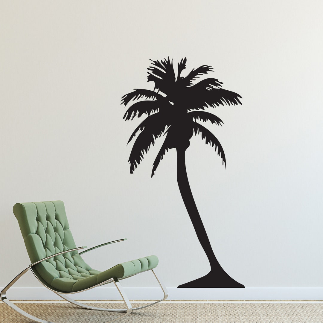 Large Palm Tree Wall Decal Sticker. Bedroom Wall Decor. Bathroom Wall ...
