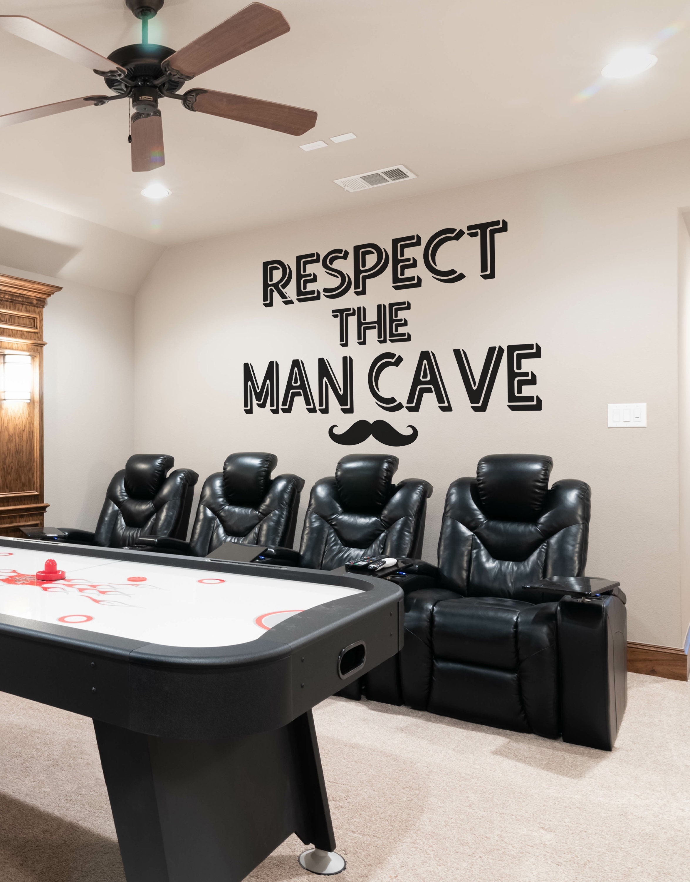 Respect the Man Cave Quote Vinyl Wall Decal. 6255 | Etsy