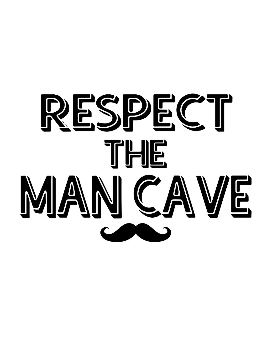 Respect the Man Cave Quote Vinyl Wall Decal. 6255 - Etsy