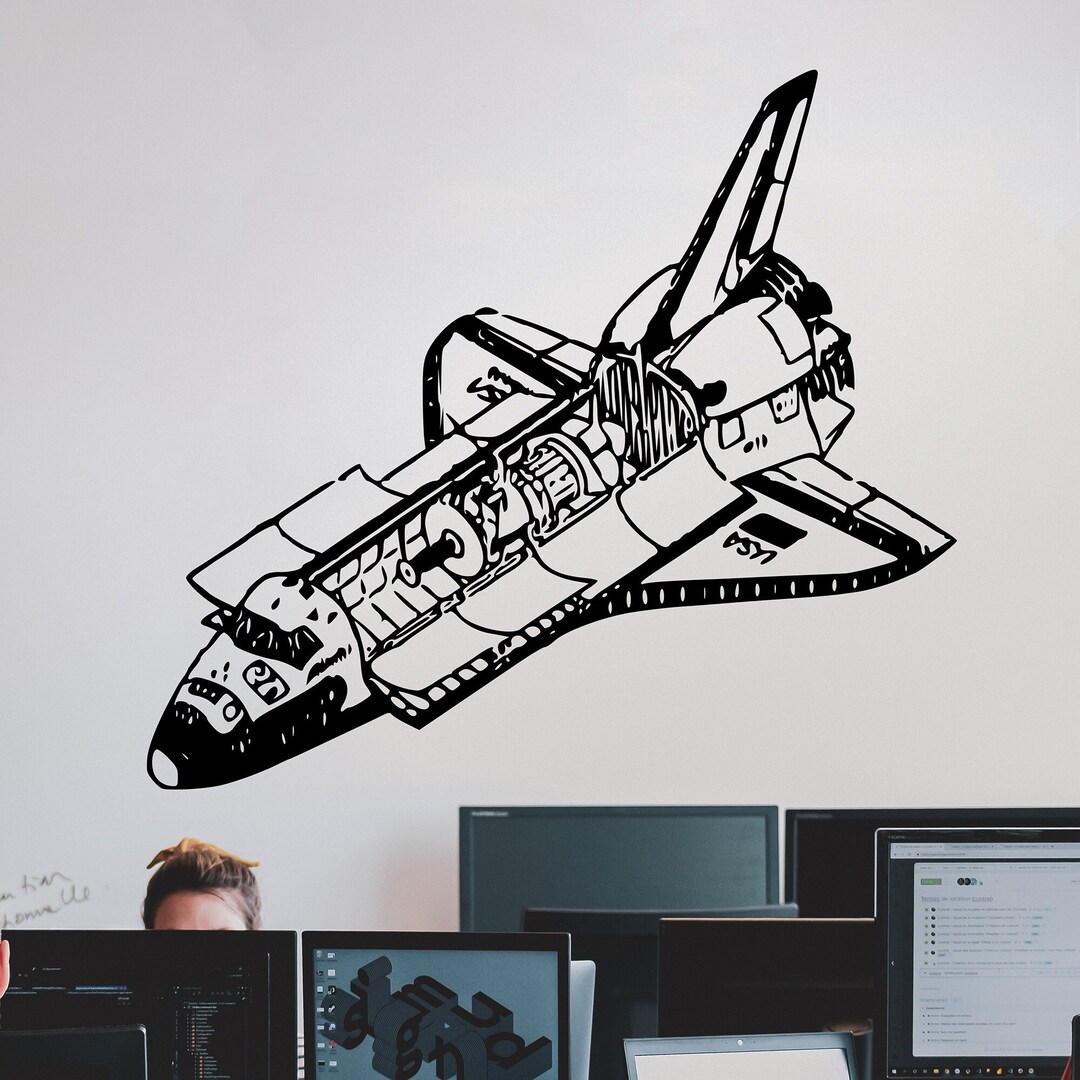 NASA Space Shuttle Wall Decal Sticker. Space Theme Room Decor. Kid's ...