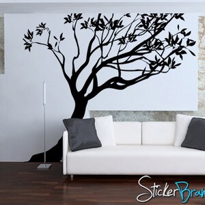Vinyl Wall Decal Sticker Leaning Tree 84inx82in Item Ac153m - Etsy