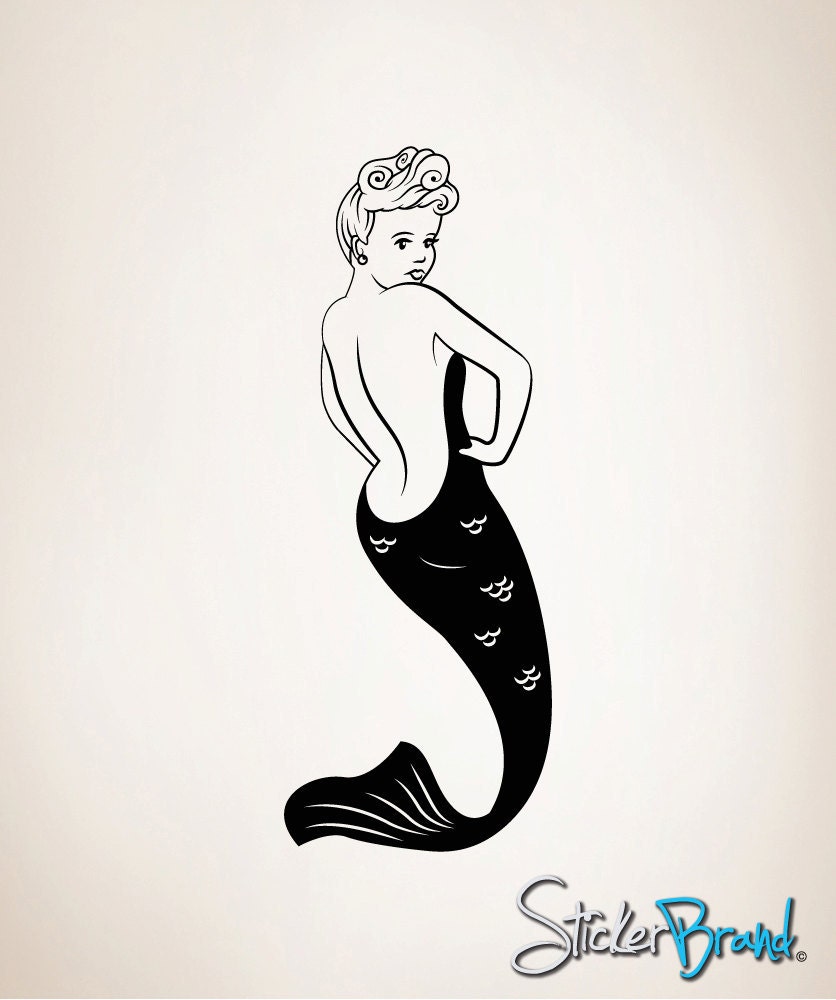 Vinyl Wall Decal Sticker Mermaid Pin up Osmb132s - Etsy