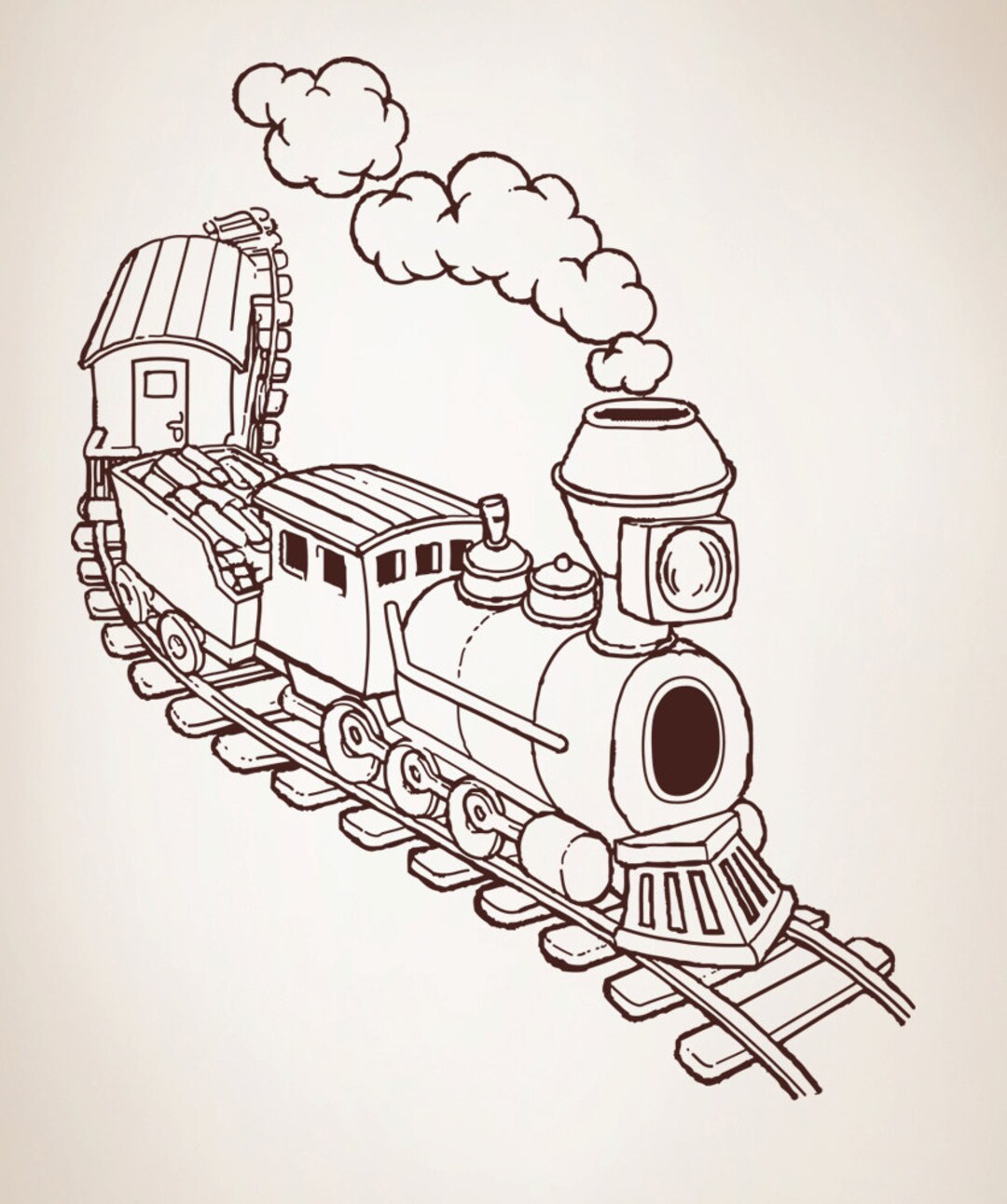 Vinyl Wall Decal Sticker Illustrated Train Osaa217m - Etsy