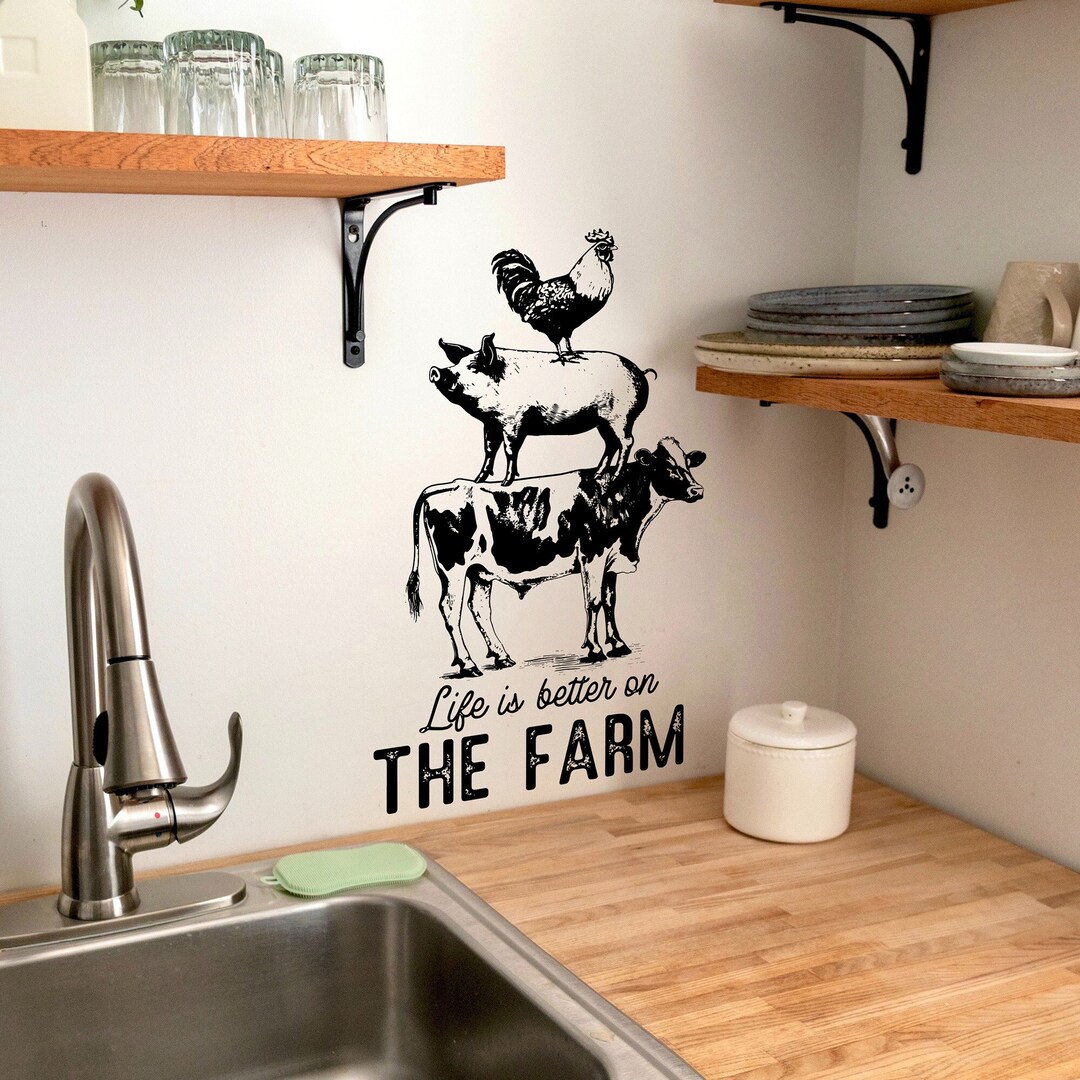 Farmhouse Wall Decor. Kitchen Rustic Decor. Life is Better on the Farm ...