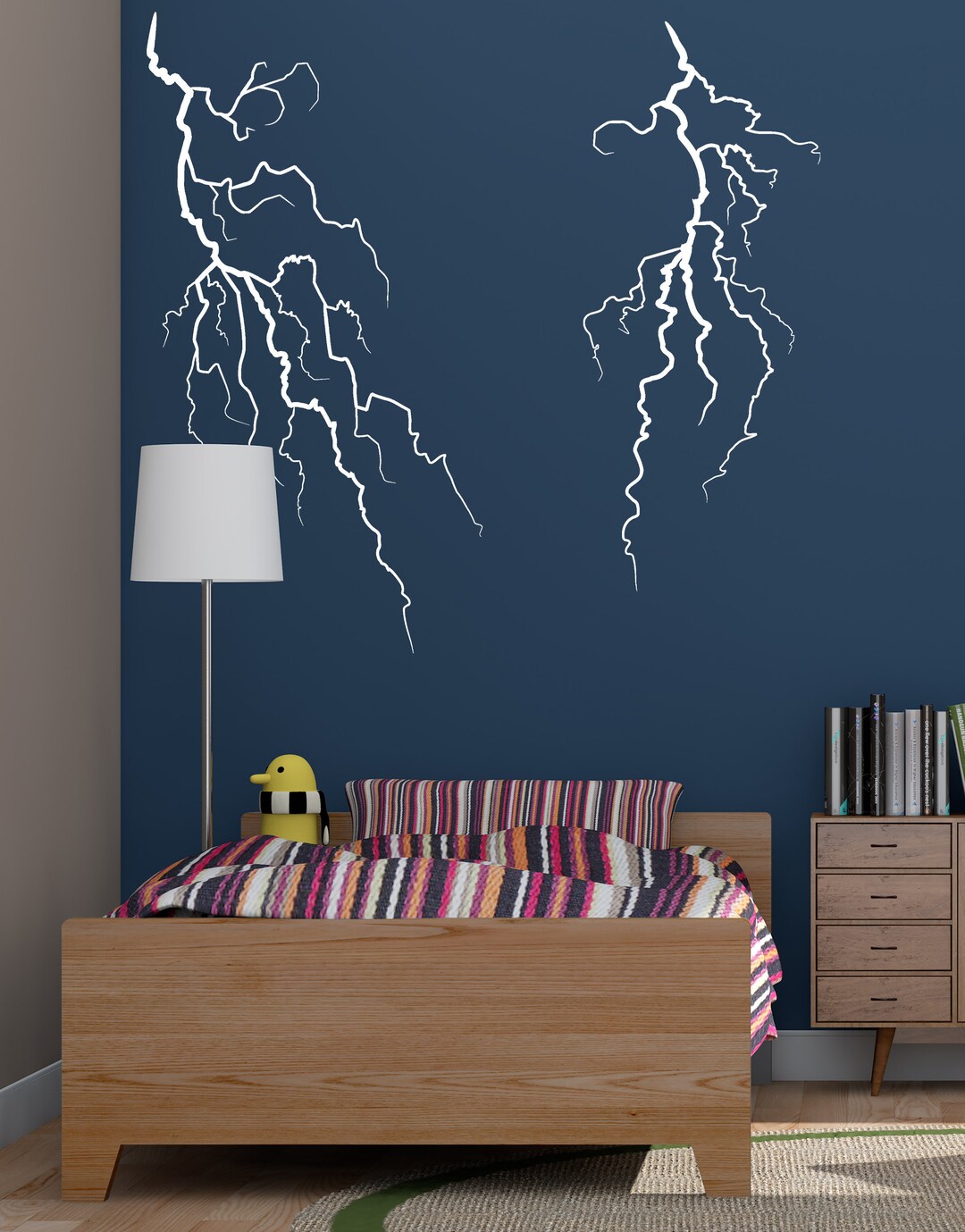 Lightning Bolt Wall Decal Sticker (pair). Kid's Room Wall Decor. Movie ...