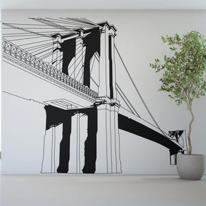 Brooklyn Bridge Wall Decal Sticker. New York City Wall Decor. NYC Urban ...