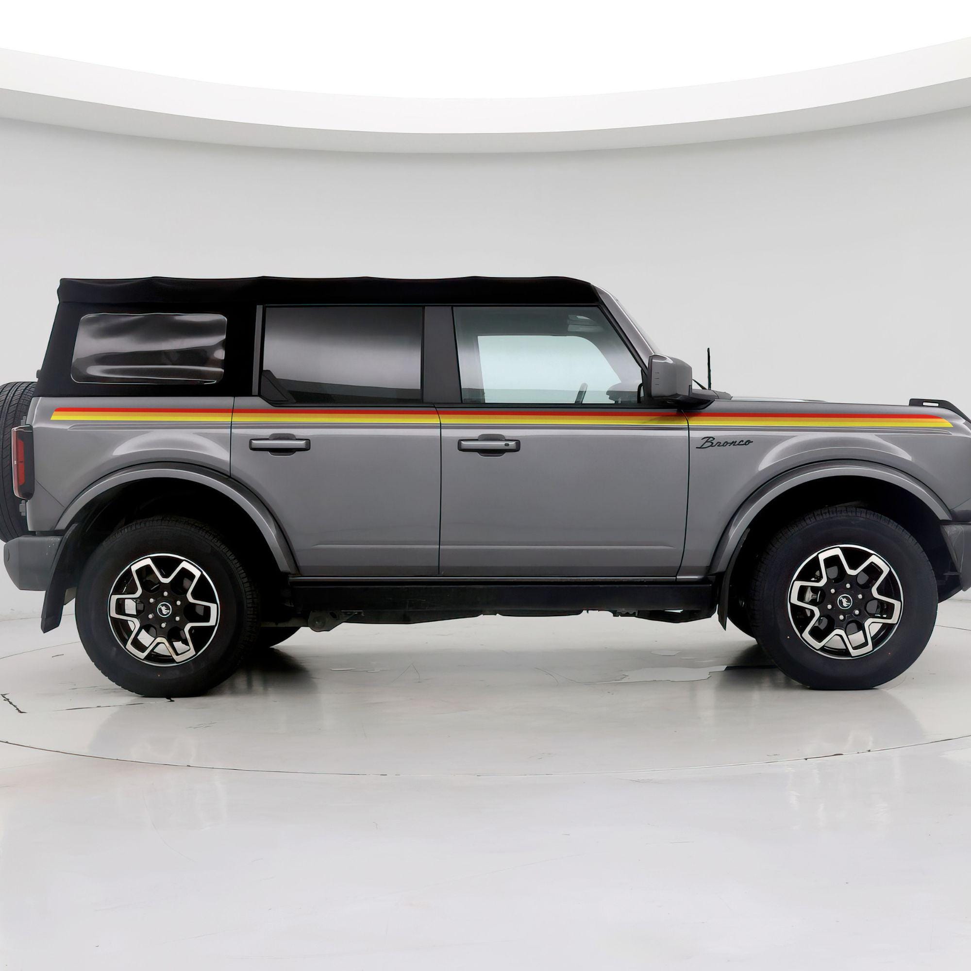 Retro 3 Color Stripes for Bronco Truck. Red, Orange, Yellow Racing Side ...