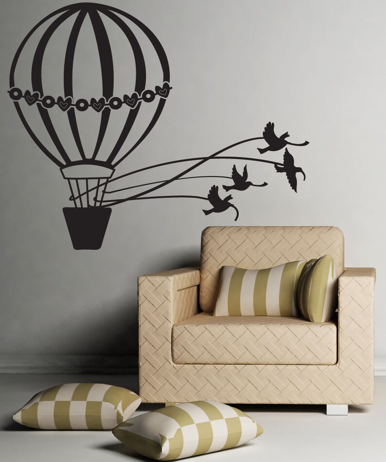 Vinyl Wall Decal Sticker Doves and Hot Air Balloon Osdc645s - Etsy