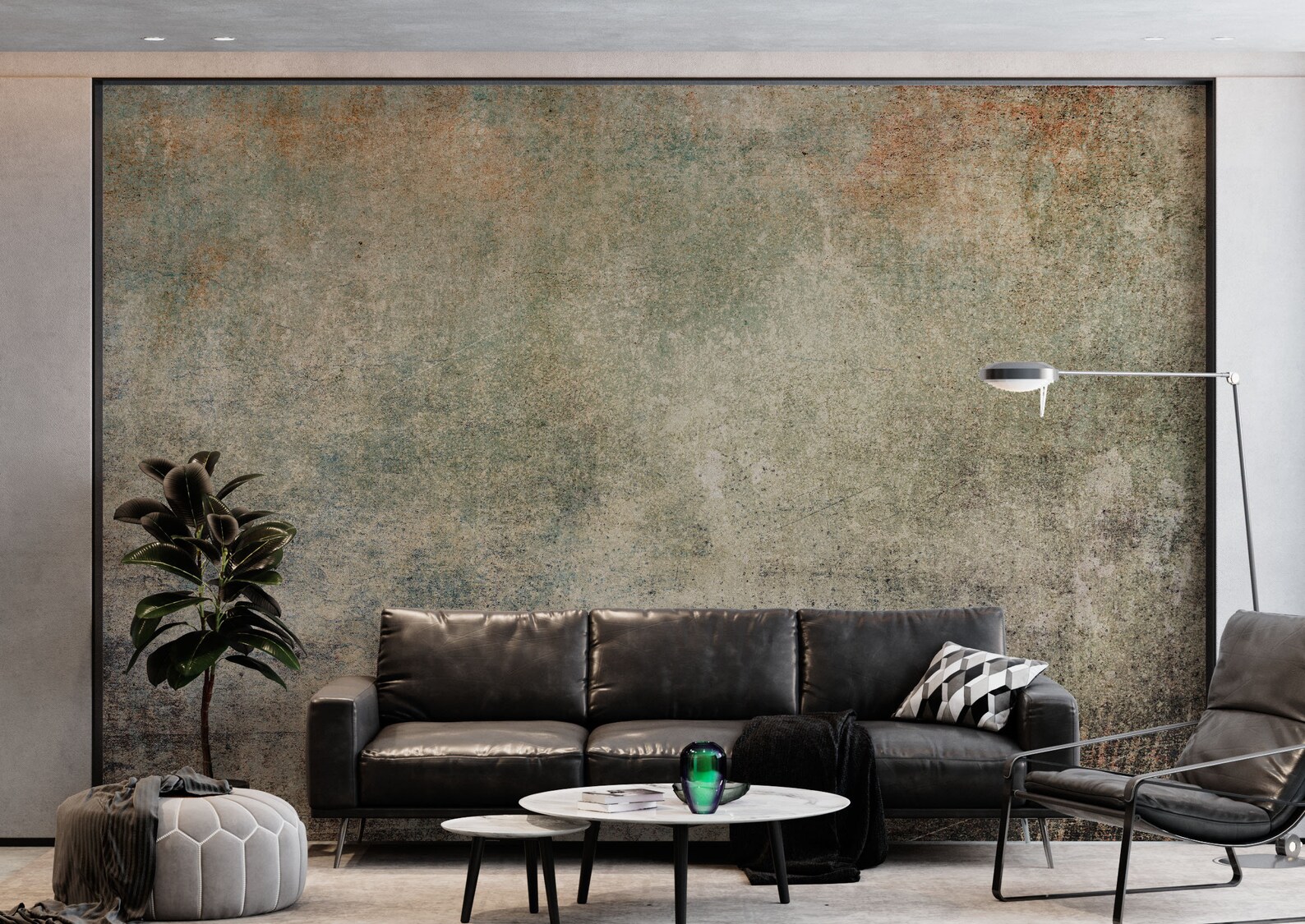 Rustic Concrete Wallpaper Wall Decor. Modern Minimalistic Self Adhesive ...