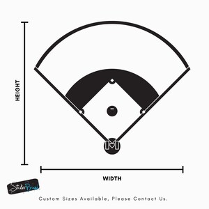 Baseball Field Diagram Wall Decal. Baseball Stadium. Baseball Player ...