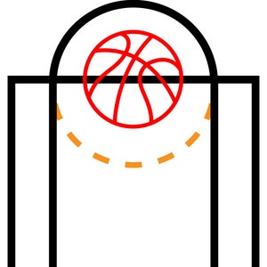 Basketball Free Throw Line Wall Decal. Boy's Room Home Decor ...