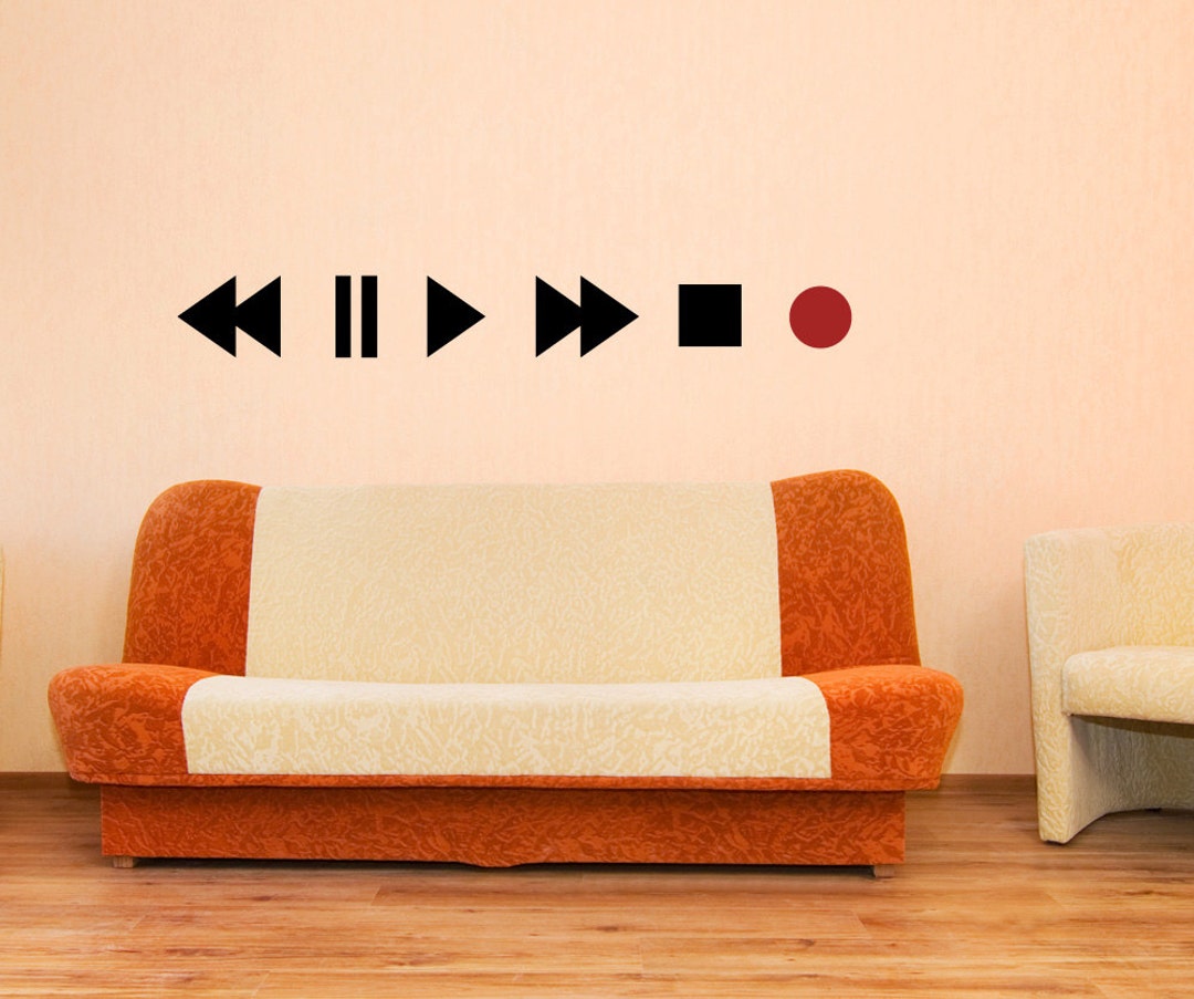 Radio Play and Record Buttons Wall Decal. Perfect for Game Room. # ...