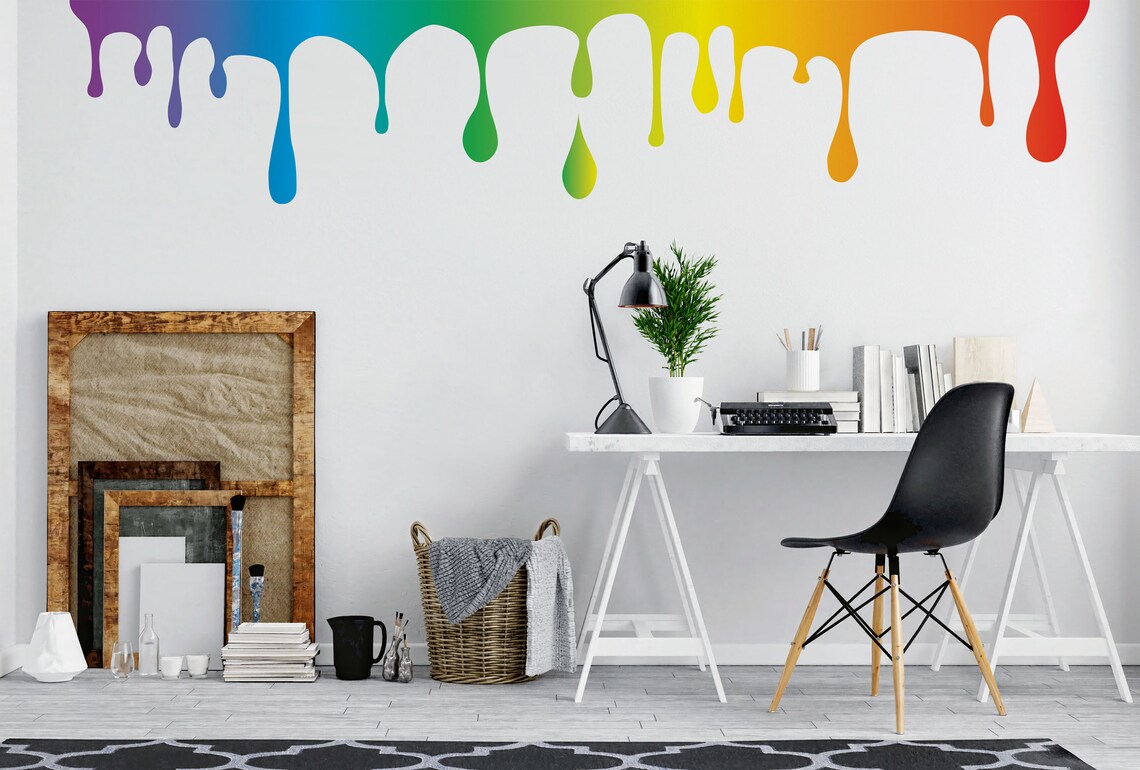 Rainbow Color Slime Dripping Wall Decal Graphic. Kids Room - Etsy